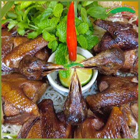 Chim câu quay - Bánh tráng cuốn Phú Cường